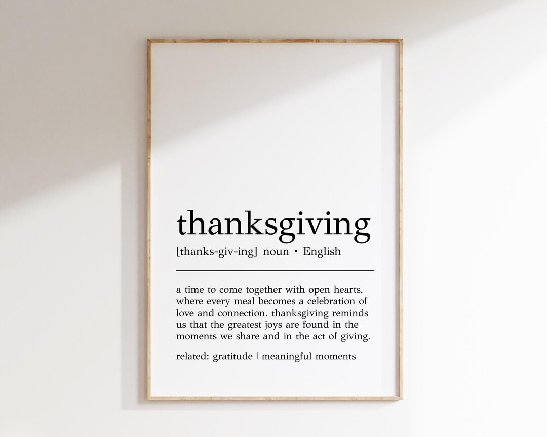 Thanksgiving Definition Print | Thanksgiving Print | Autumn Decor ...