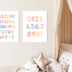 Rainbow Alphabet and Numbers Posters | Set of 2 Educational Prints ...