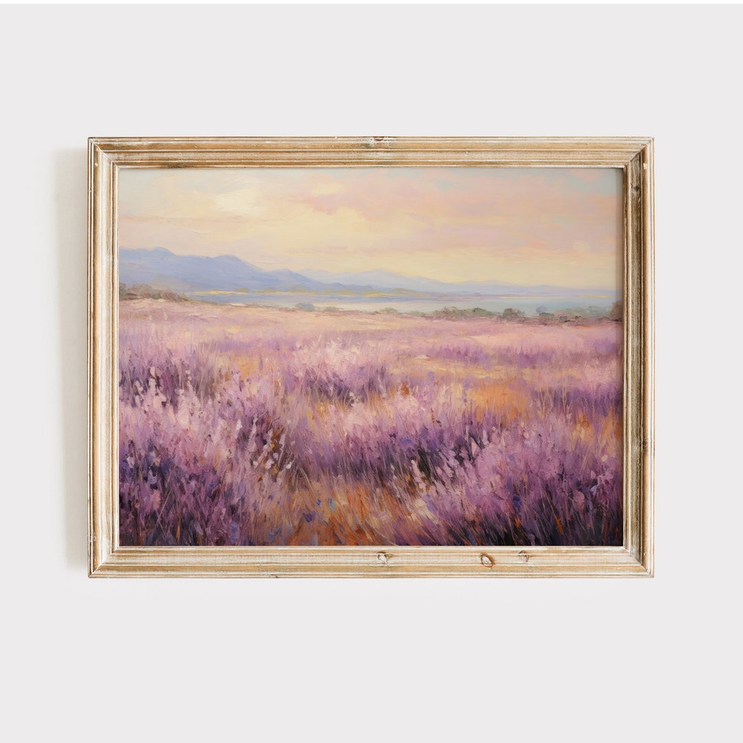 Lavender Field Painting Print | Lavender Field Art | Digital Print ...