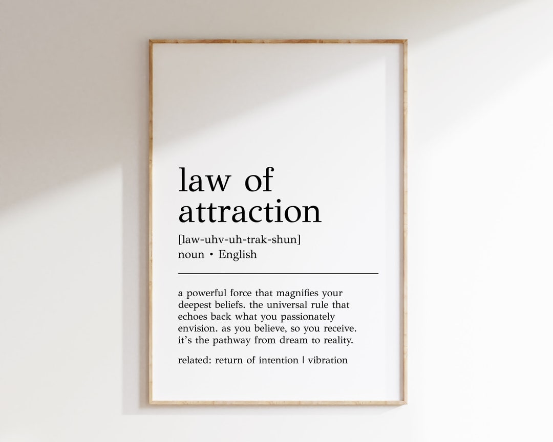 Law of Attraction Definition Print | Law of Attraction Wall Art ...