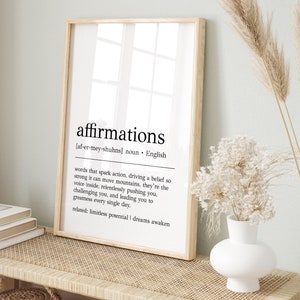 Affirmations Definition Print: Motivational Wall Art (digital Print) - Etsy