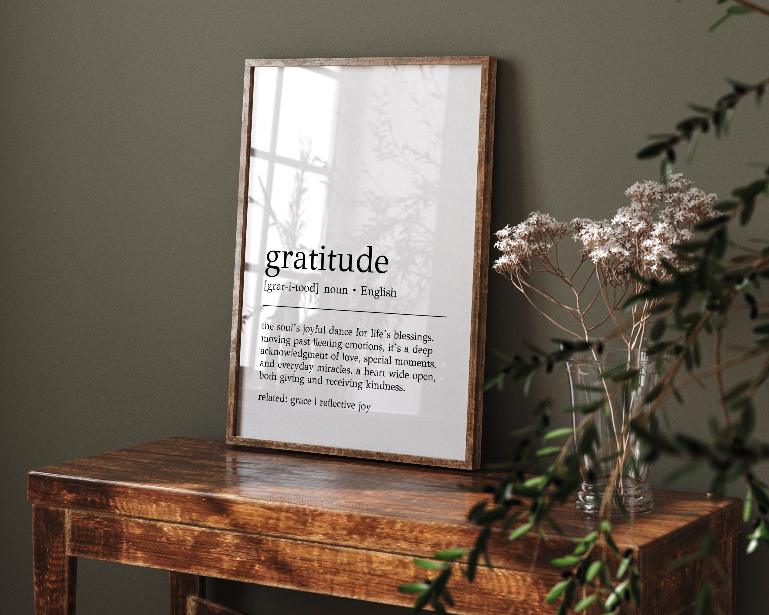 Gratitude Definition Art Print: Minimalist Thanksgiving Decor (digital ...