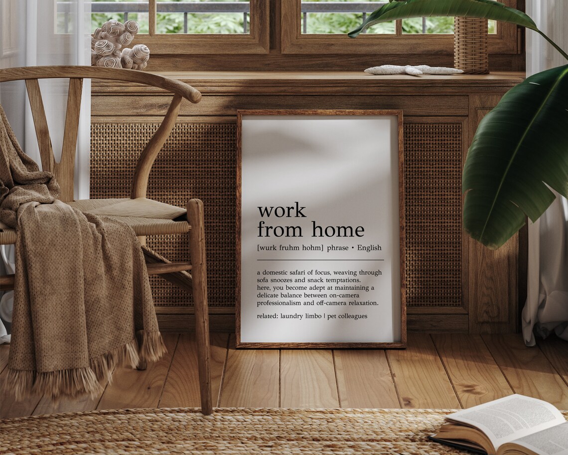 Work From Home Definition Print Funny Office Decor Work - Etsy