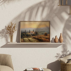 Tuscany Landscape Painting Print: Italian Countryside Art (digital ...