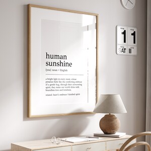 Human Sunshine Definition Print: Inspirational Wall Art (digital Print ...