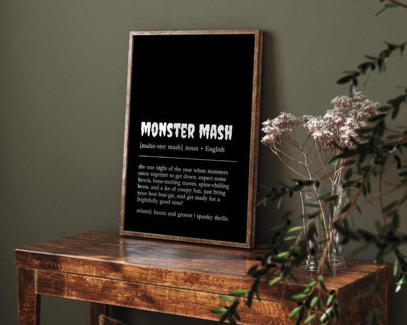 Monster Mash Definition Print: Funny Halloween Poster (digital Download ...