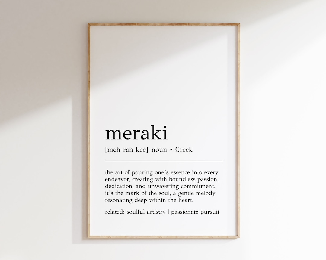 Meraki Definition Print | Meraki Wall Art | Meraki Poster | Definition ...