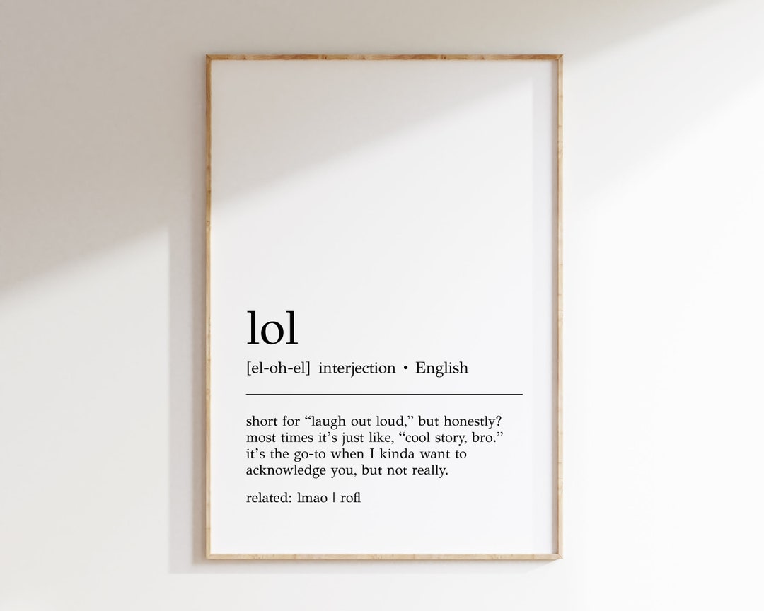 LOL Definition Print: Funny Teenager Wall Art (digital Download) - Etsy