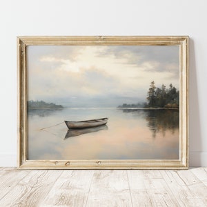 Calm Lake Print | Lake House Decor | Lake Landscape Print | Digital ...