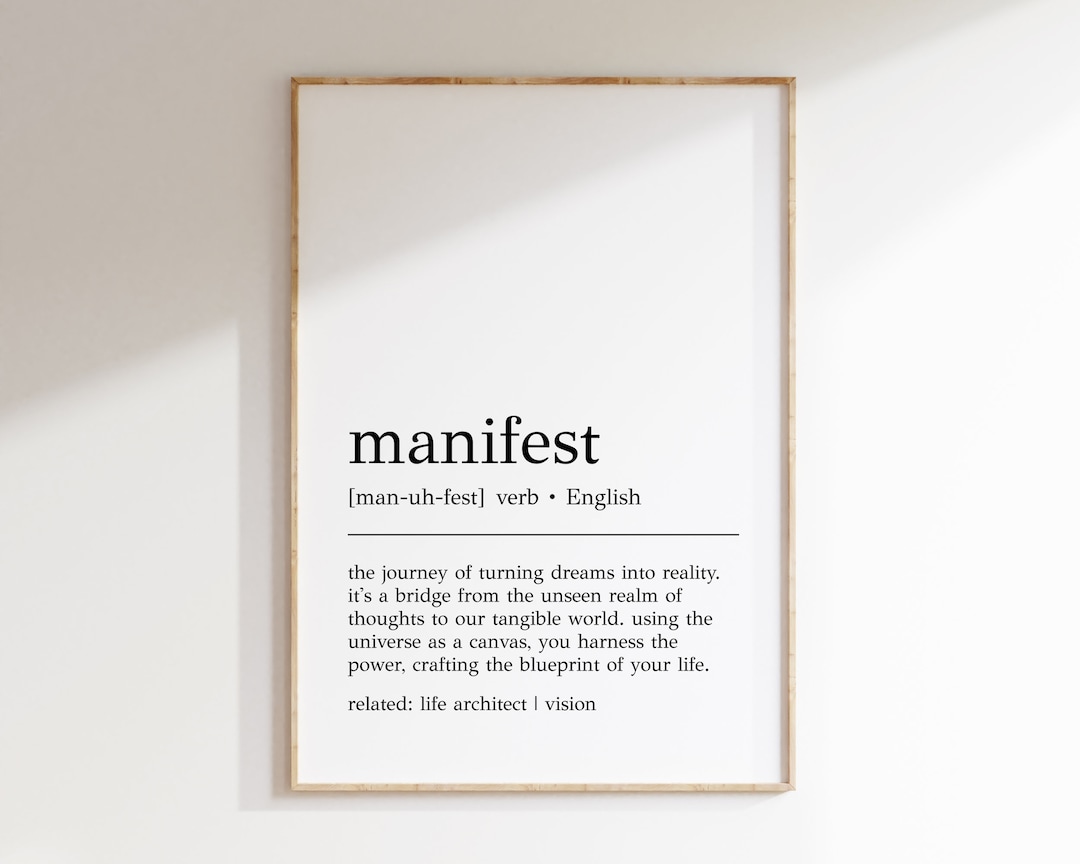 Manifest Definition Print Manifest Wall Art Law of - Etsy