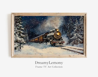 Train Birthday Party Frame TV Art, Digital Choo Choo Television Frame ...