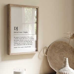 DJ Definition Print | DJ Wall Art | DJ Gift | Deejay Gift | Dj Wall ...