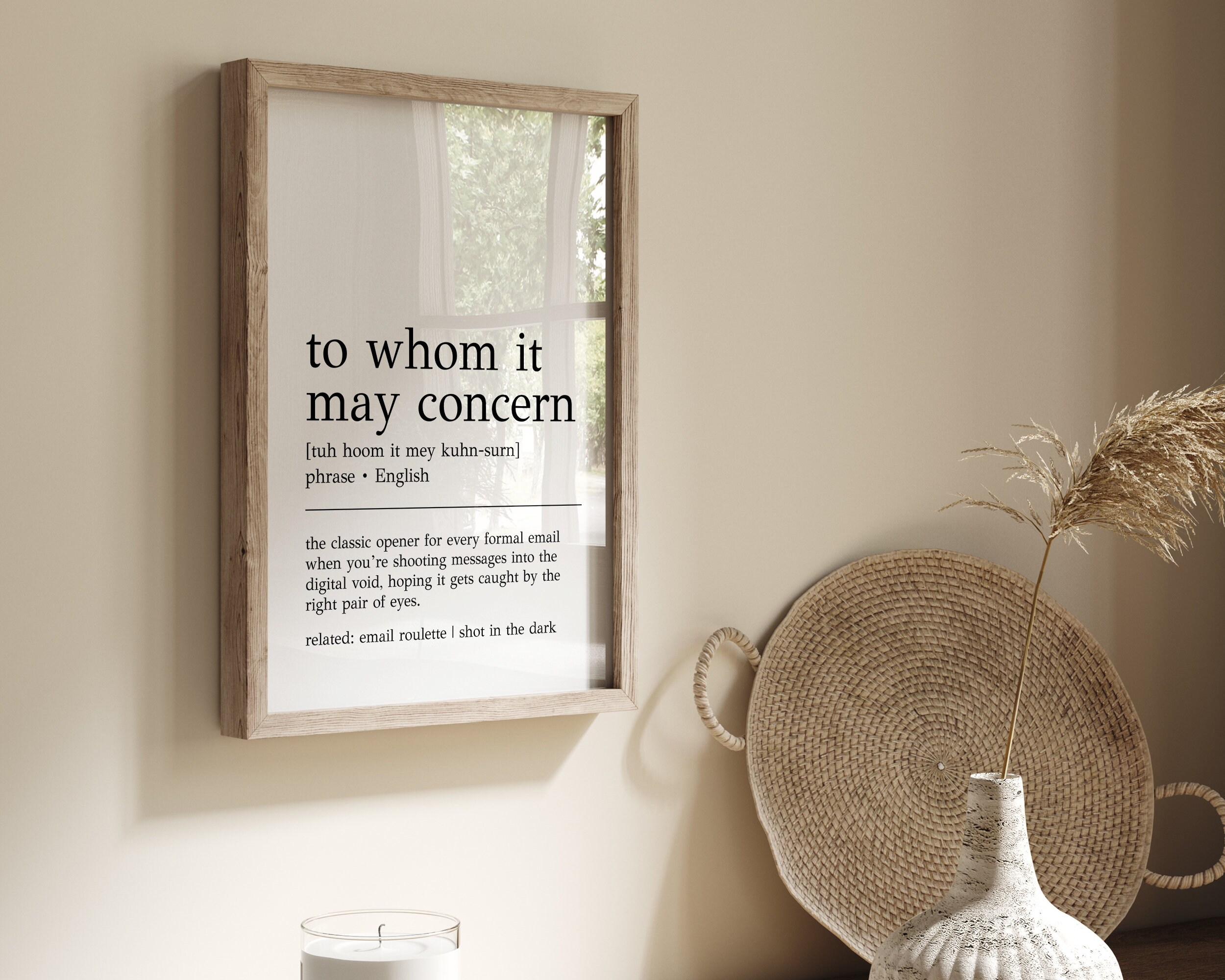 To Whom It May Concern Definition Print Funny Office Decor - Etsy