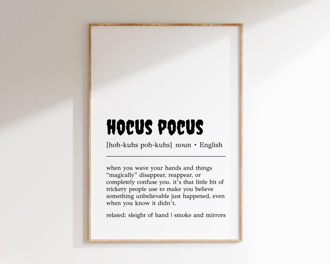 Hocus Pocus Definition Print: Funny Halloween Wall Art (digital ...