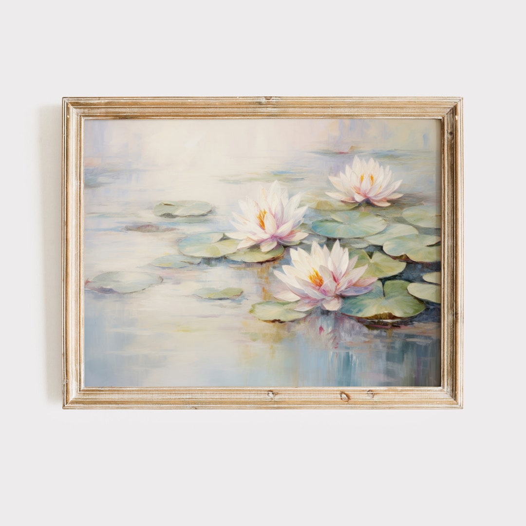 Water Lilies Impressionist Art Print: Serene Garden Wall Decor (digital ...