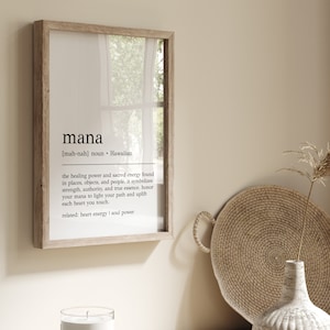 Mana Definition Print: Minimalist Hawaiian Wall Art (digital Download ...