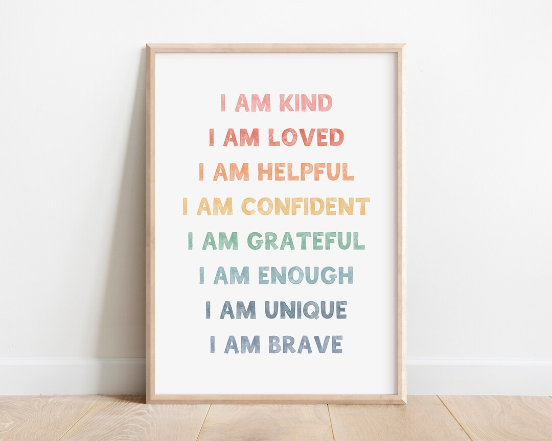 Kids Affirmation Wall Art | Affirmations for Kids | Digital Print ...