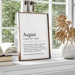 August Definition Print | Summer Wall Art | August Decor | Summer Art ...