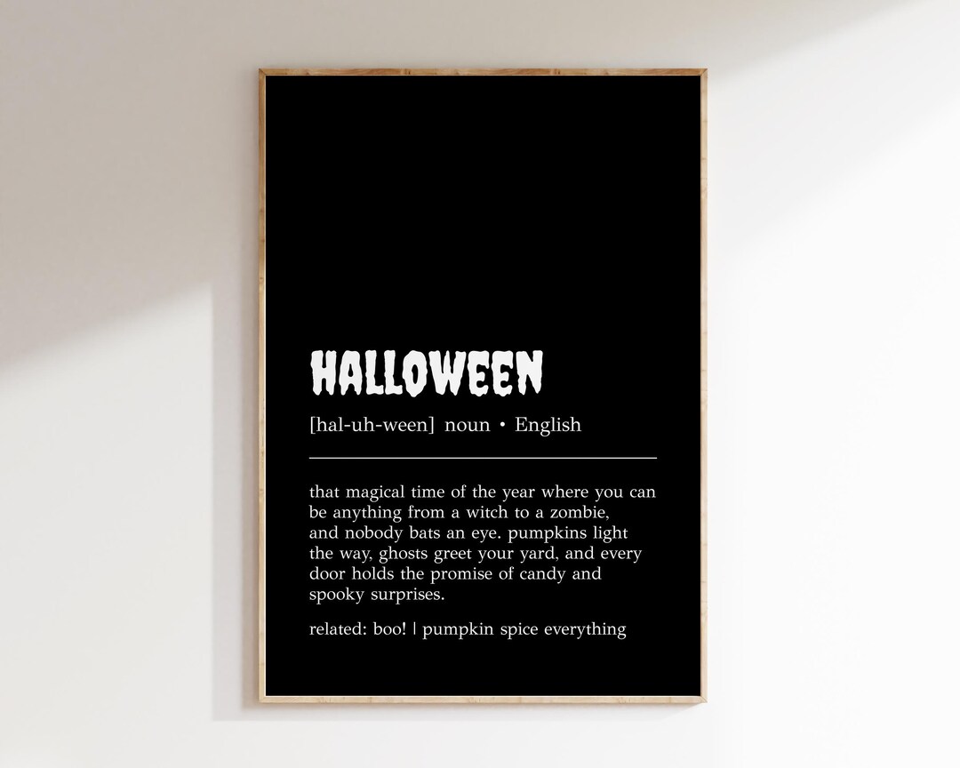 Halloween Definition Print: Spooky Typography Wall Art (digital ...