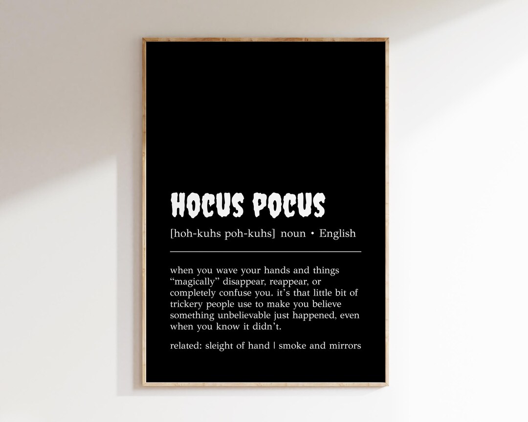 Hocus Pocus Definition Print: Funny Spooky Halloween Decor (digital ...
