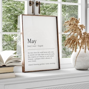May Definition Print | Spring Decor | May Print | Spring Wall Art ...