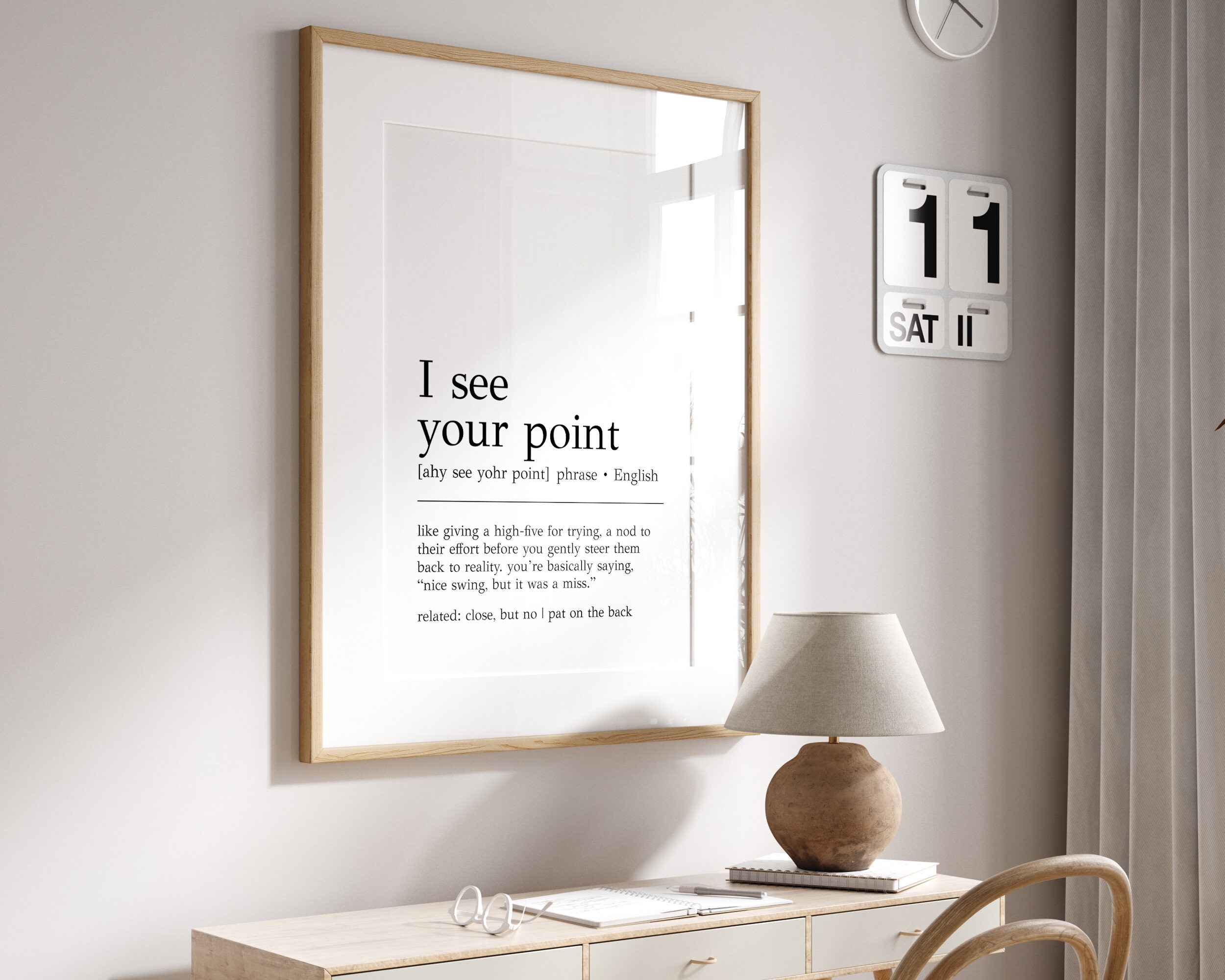 I See Your Point Definition Print Funny Office Wall Art - Etsy