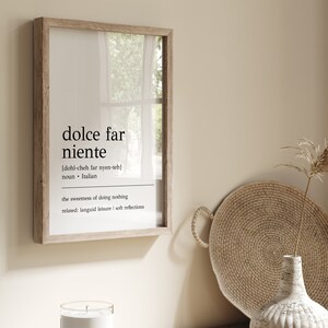 Dolce Far Niente Definition Print | Dolce Far Niente Wall Art | Italian ...