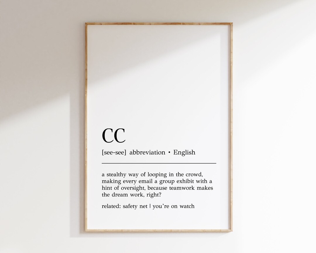 CC Definition Print | Funny Office Wall Art | CC Decor | CC Sign | Home ...