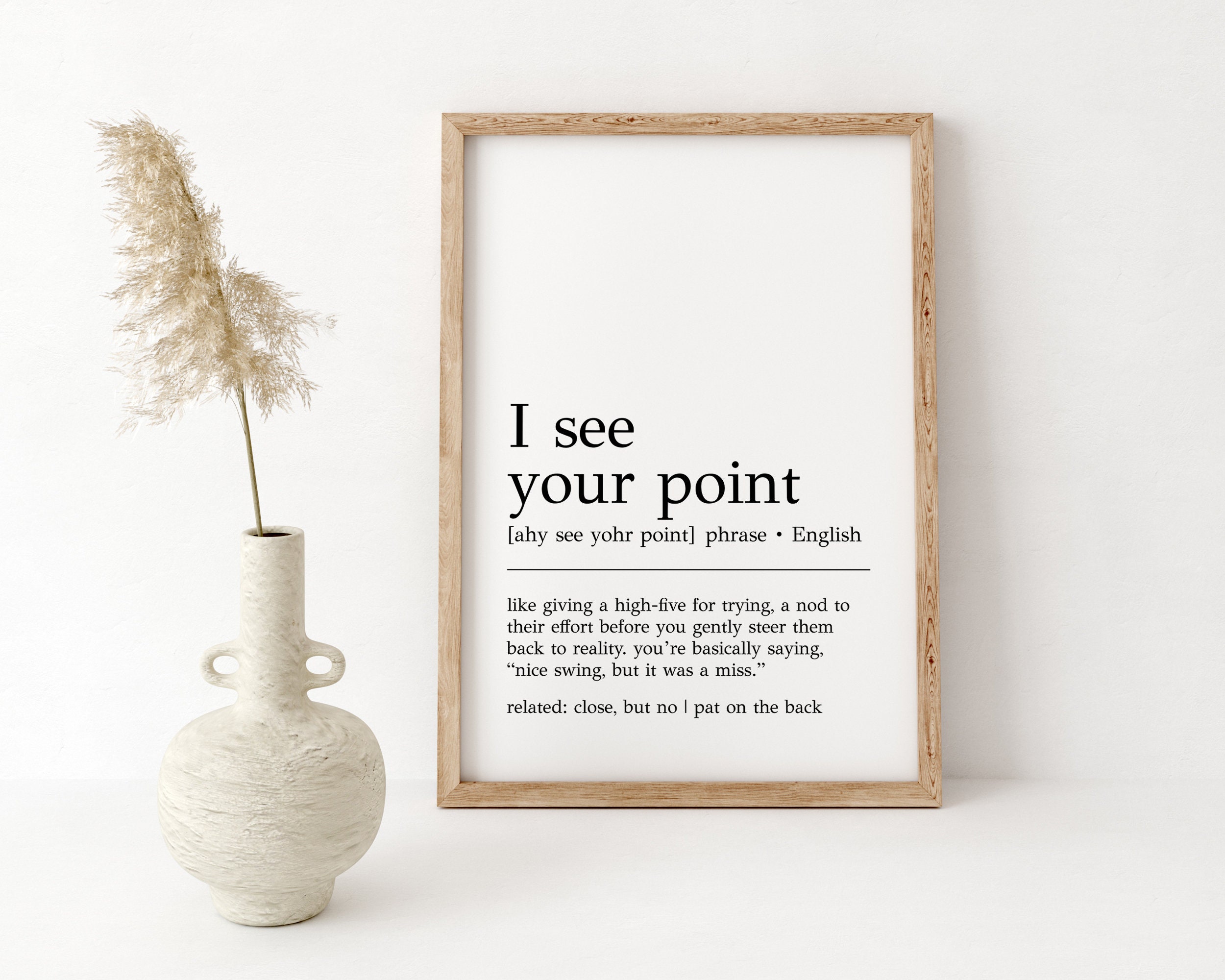 I See Your Point Definition Print Funny Office Wall Art - Etsy