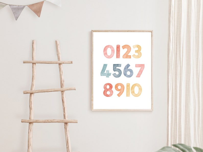 Boho Rainbow Alphabet, Numbers, Days of the Week Print Set (digital ...