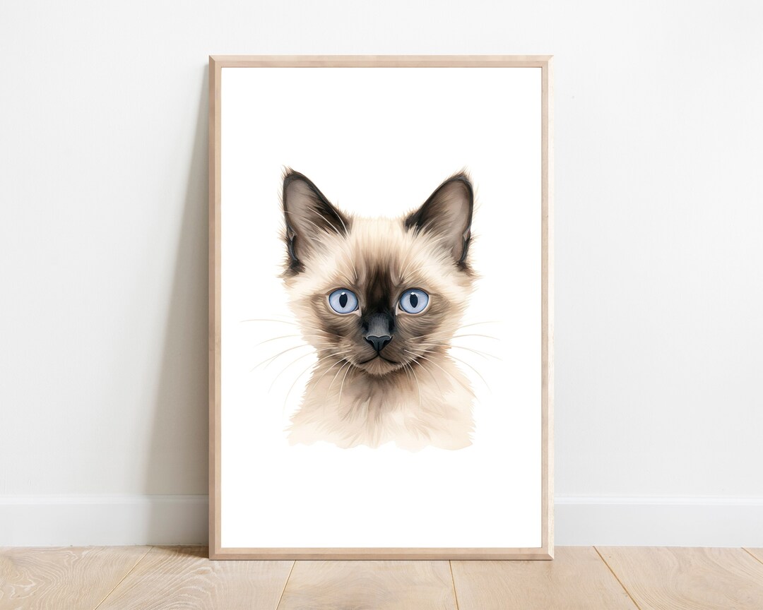Siamese Cat Nursery Print | Digital Cat Print | Siamese Kitten Nursery ...