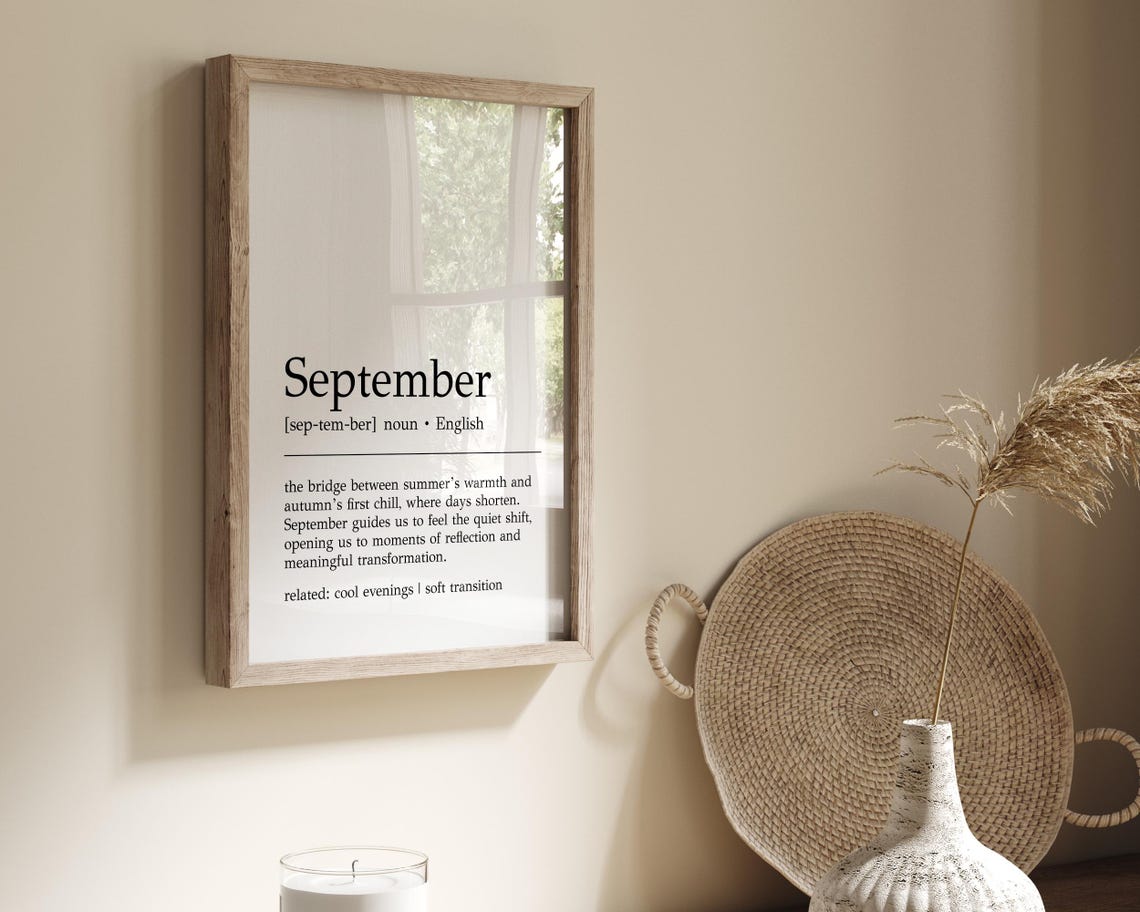 September Definition Print: Minimalist Fall Decor (digital Download) - Etsy