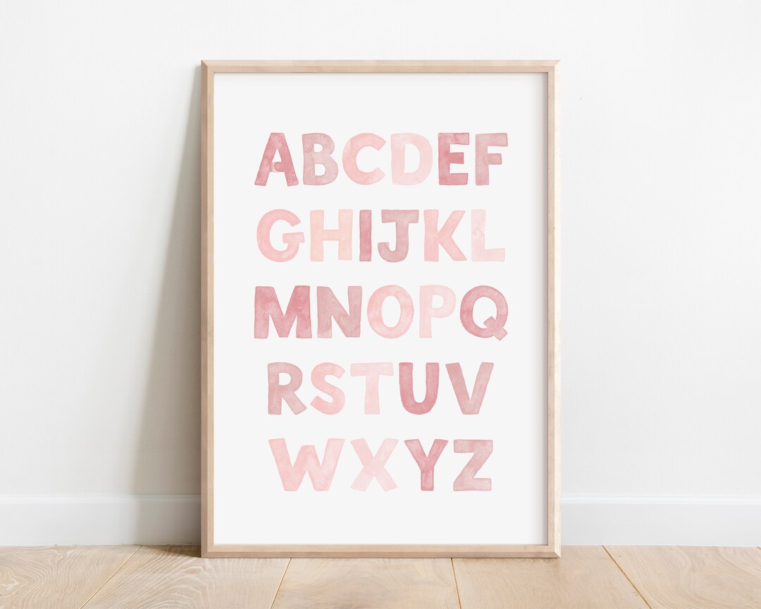 Pink Alphabet Print | Digital Print | Educational Poster | Alphabet ...