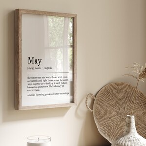 May Definition Print | Spring Decor | May Print | Spring Wall Art ...
