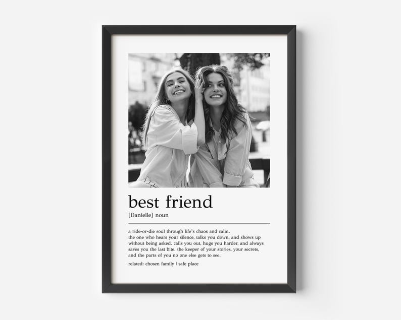 Personalised Best Friend Definition Print, Customised Print With Photo ...