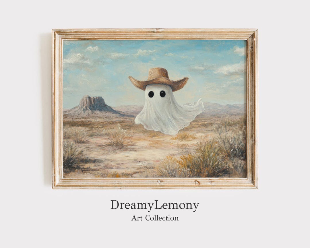 Cowboy Ghost Halloween Print: Spooky Western Art (digital Download) - Etsy
