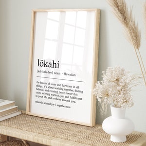 Lokahi Definition Print | Hawaiian Wall Art | Inspirational Decor ...