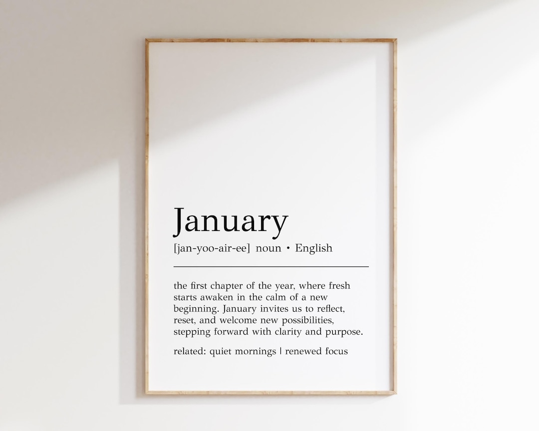 January Definition Print | January Decor | Winter Print | Minimalist ...