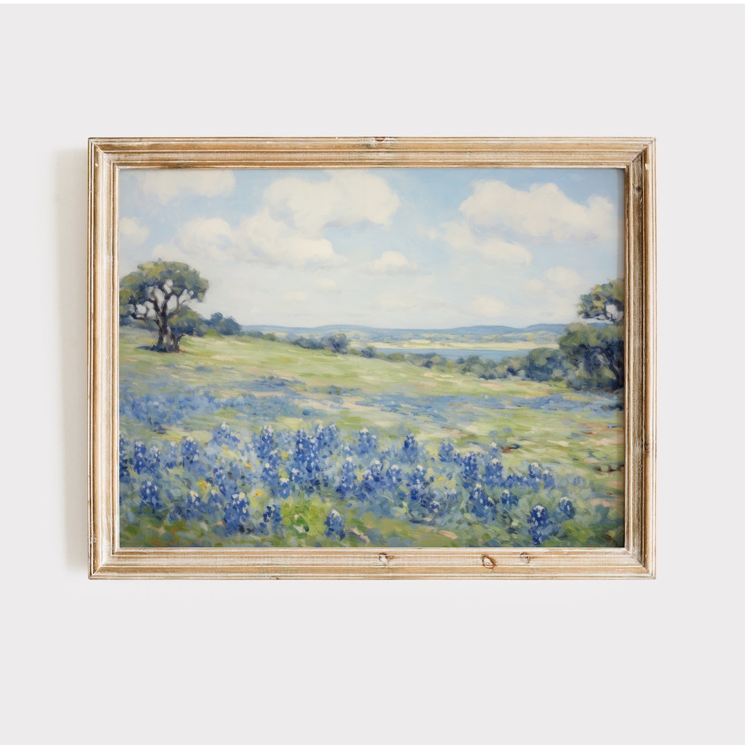 Bluebonnet Painting Print | Bluebonnet Art | Bluebonnet Print | Digital ...