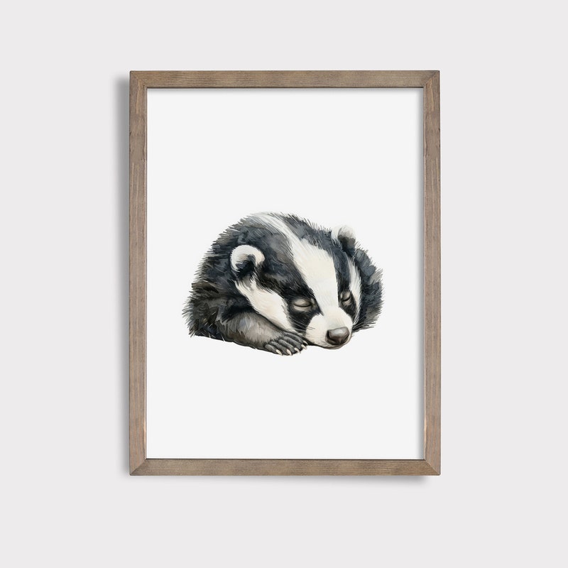 Badger Print - Etsy UK