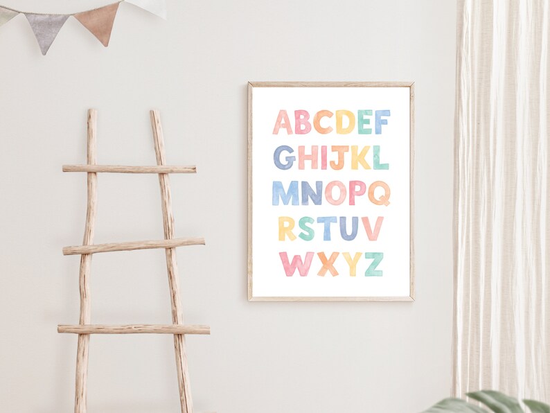Rainbow Alphabet and Numbers Posters Set of 2 Educational - Etsy