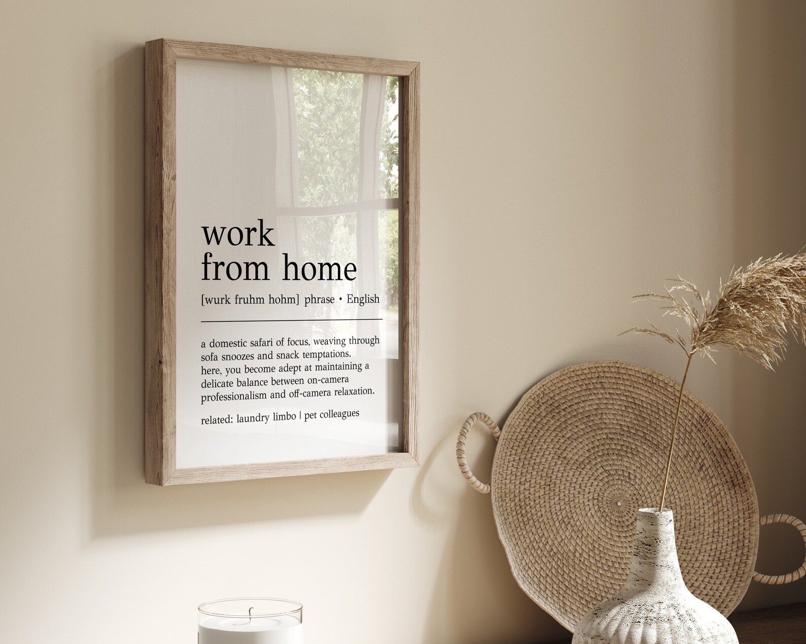Work From Home Definition Print | Funny Office Decor | Work From Home ...