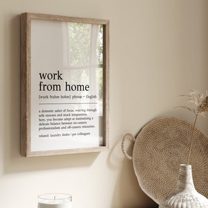 Work From Home Definition Print | Funny Office Decor | Work From Home ...