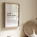 Work From Home Definition Print | Funny Office Decor | Work From Home ...