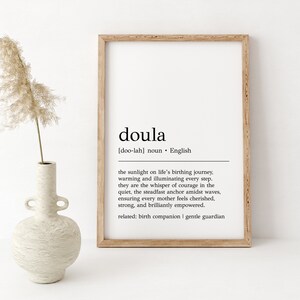 Doula Definition Print | Doula Poster | Doula Gift | Doula Wall Decor ...