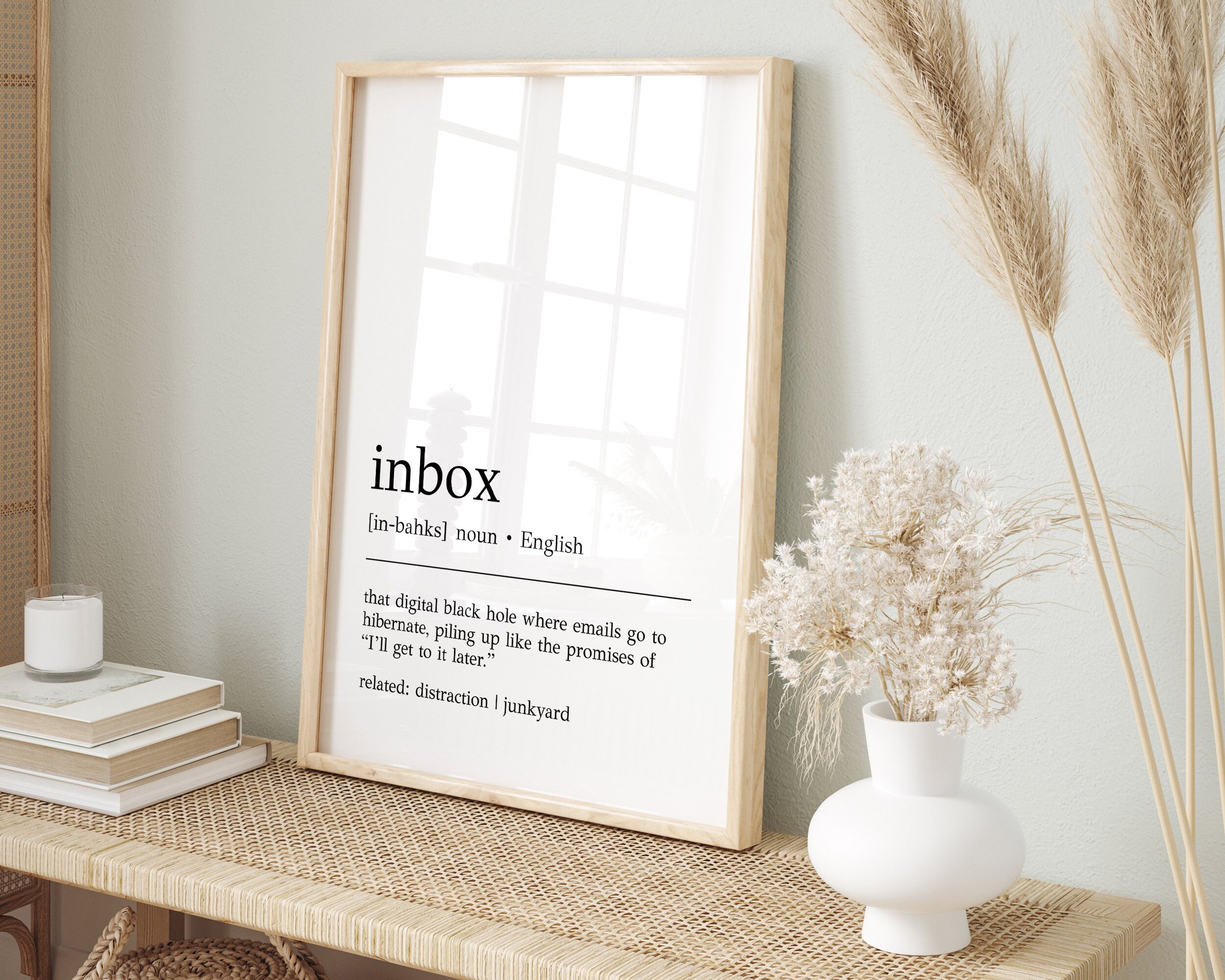 Inbox Definition Print Funny Office Decor Home Office Wall - Etsy