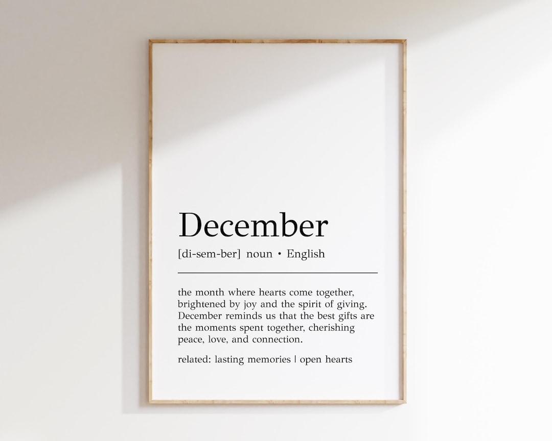 December Definition Print: Minimalist Winter Wall Art (digital Download ...