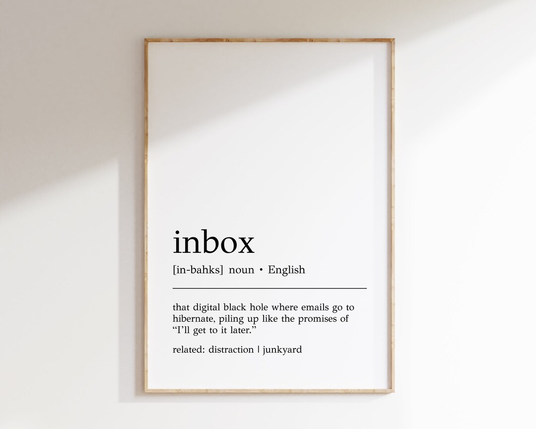Inbox Definition Print | Funny Office Decor | Home Office Wall Art ...