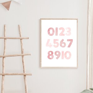 Pink Alphabet and Numbers Posters | Set of 2 Educational Prints ...