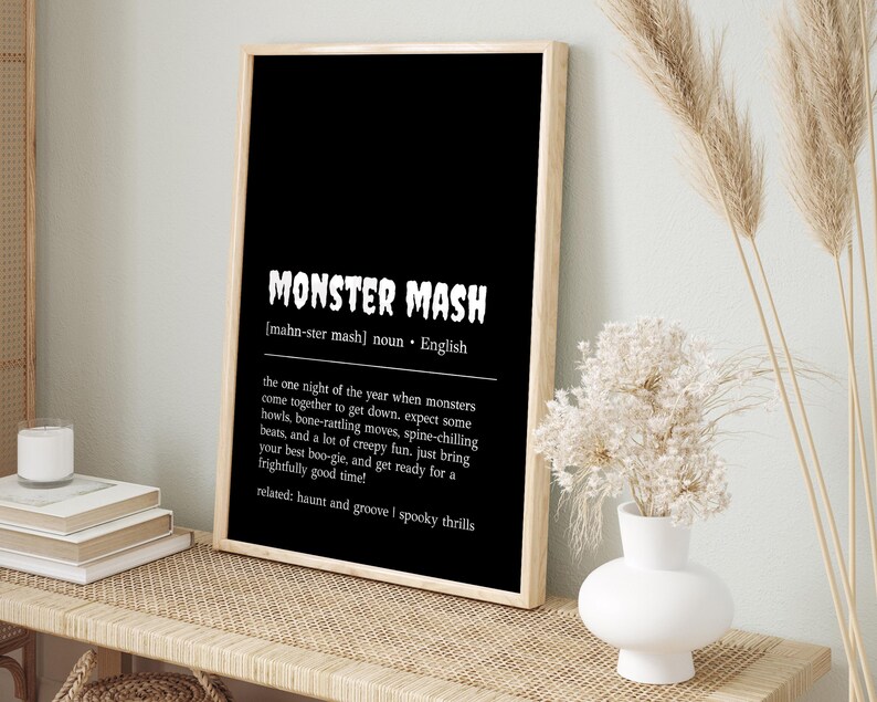Monster Mash Definition Print: Funny Halloween Poster (digital Download ...